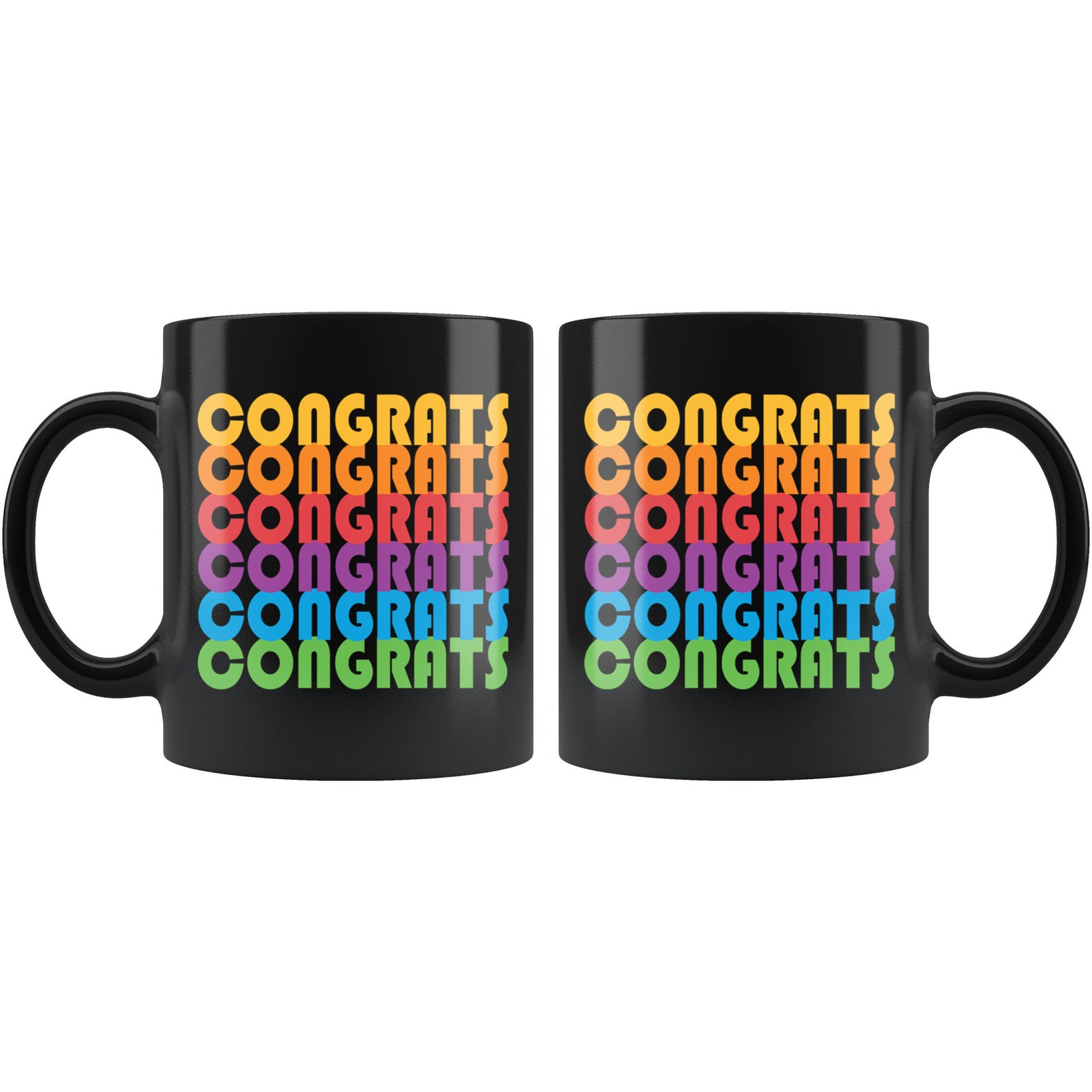 Retro CONGRATS Coffee Mug - Congratulations Gift, Congratulations Mug ...