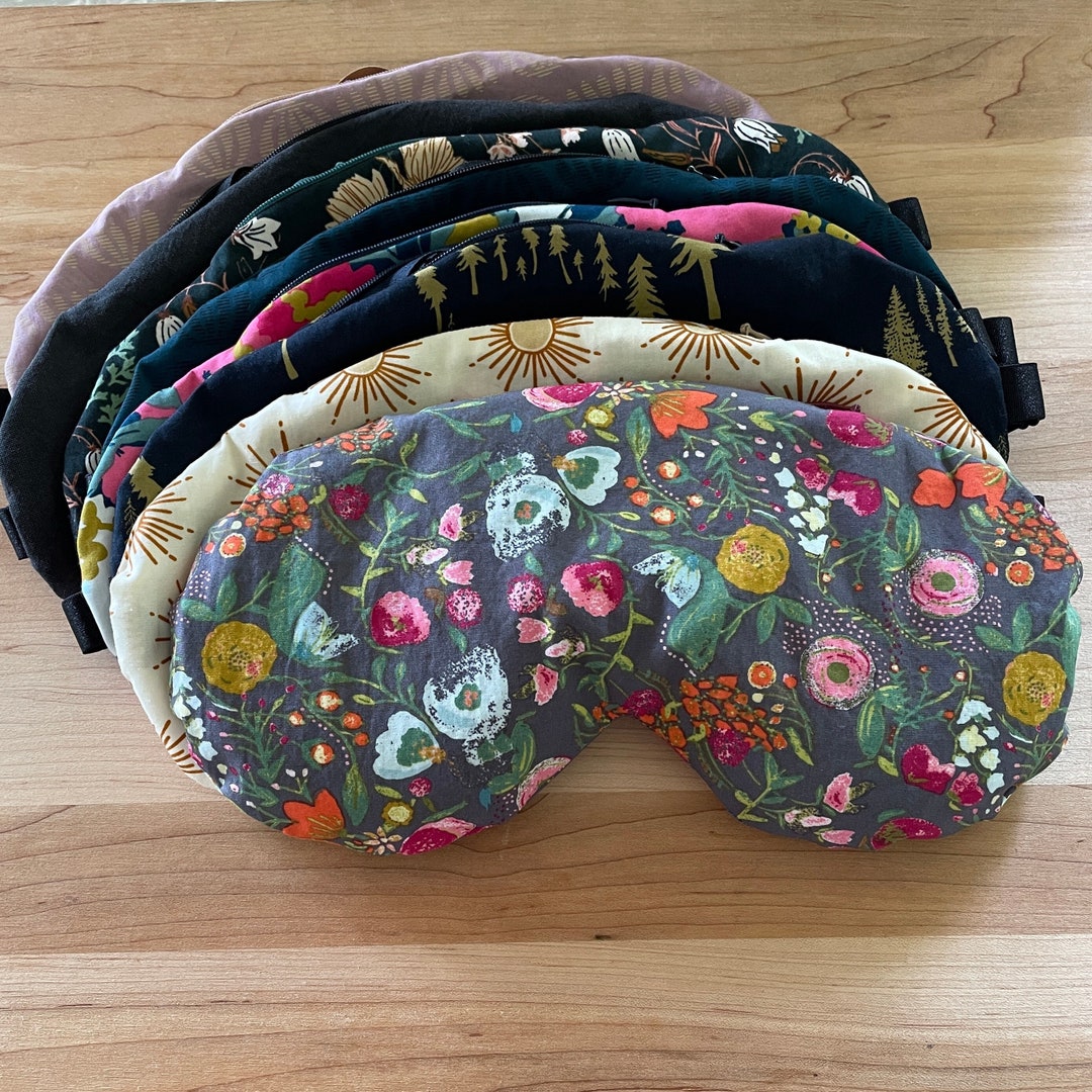 Oversized Weighted Flaxseed Eye Mask, All Natural Cotton, Headache ...