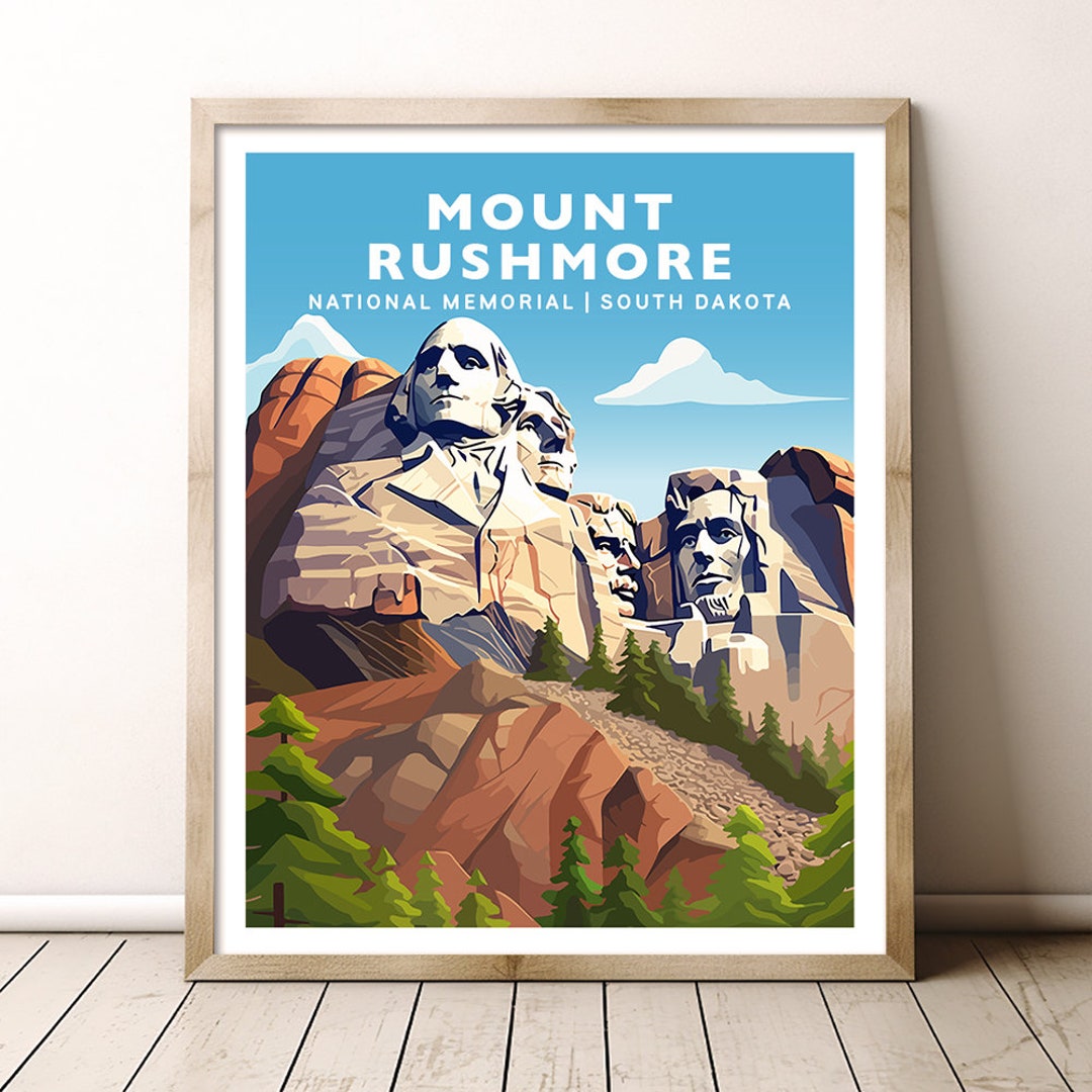 Mount Rushmore National Memorial South Dakota Travel Wall Art Poster ...