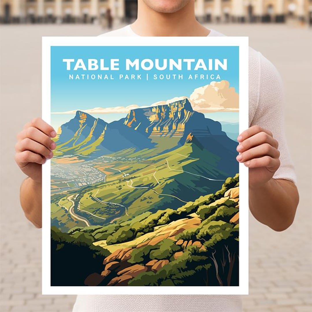 Table Mountain National Park South Africa Travel Wall Art Poster Print ...