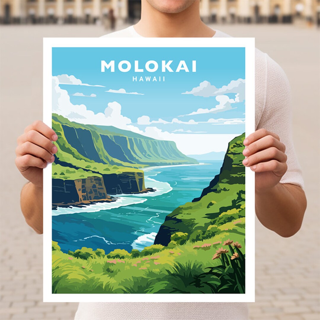 Molokai Hawaii Travel Wall Art Poster Print - Etsy