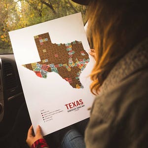 Texas Scratch off Travel Map by Mappinners - Etsy