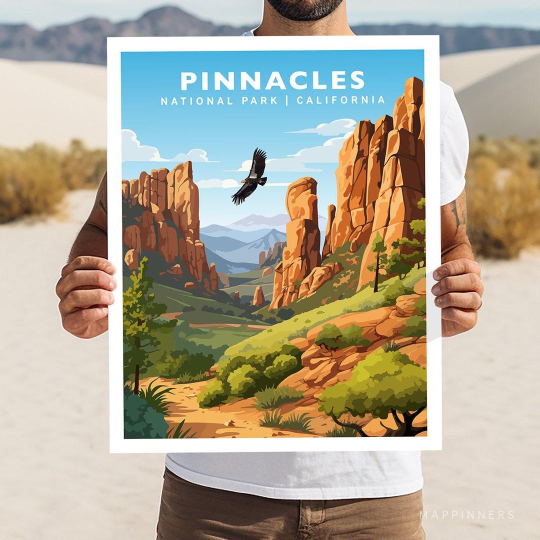 Pinnacles National Park California Travel Print Gift Hiking Wall Art ...