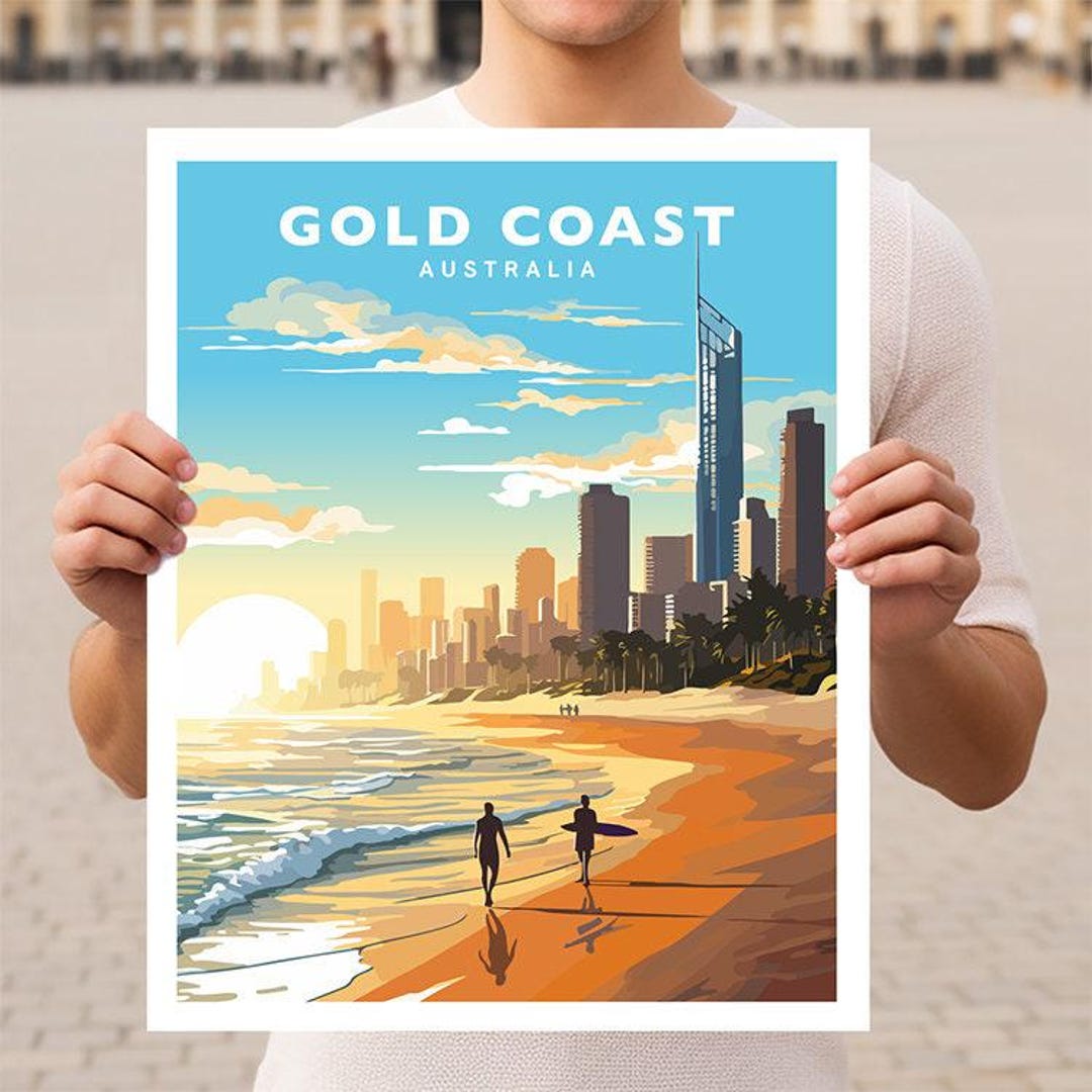 Gold Coast Australia Travel Wall Art Poster Print - Etsy