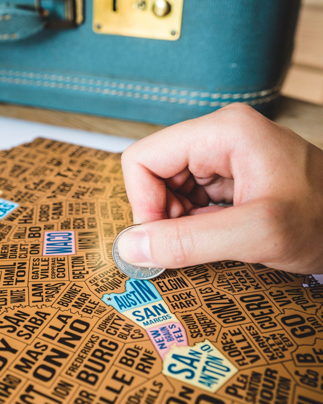 Texas Scratch off Travel Map by Mappinners - Etsy