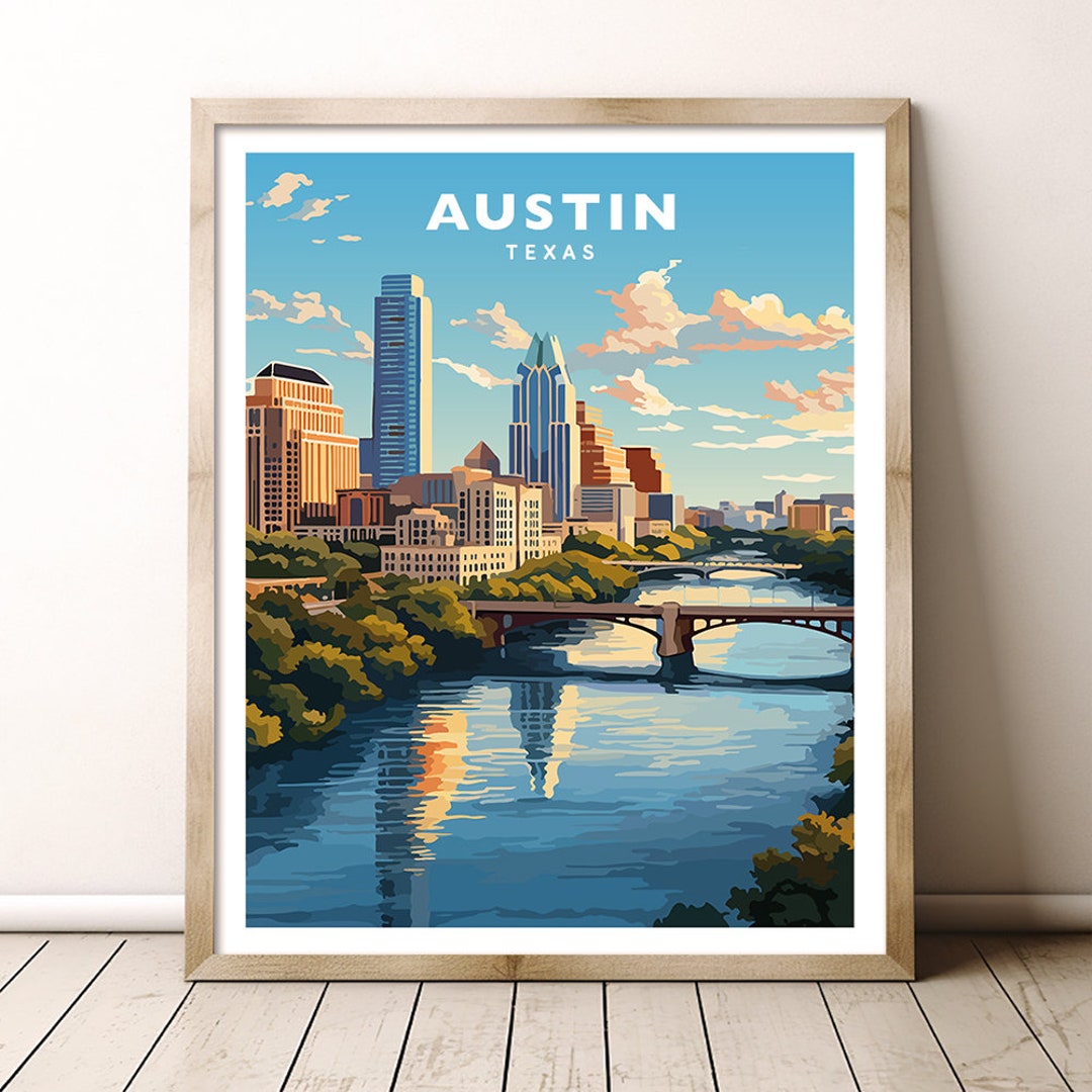 Austin Texas Travel Wall Art Poster Print - Etsy