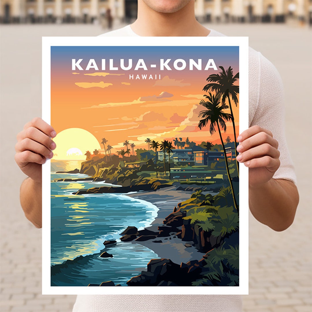 Kailua-kona Hawaii Travel Wall Art Poster Print - Etsy