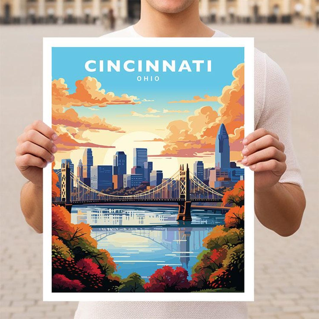 Cincinnati Ohio Travel Wall Art Poster Print - Etsy