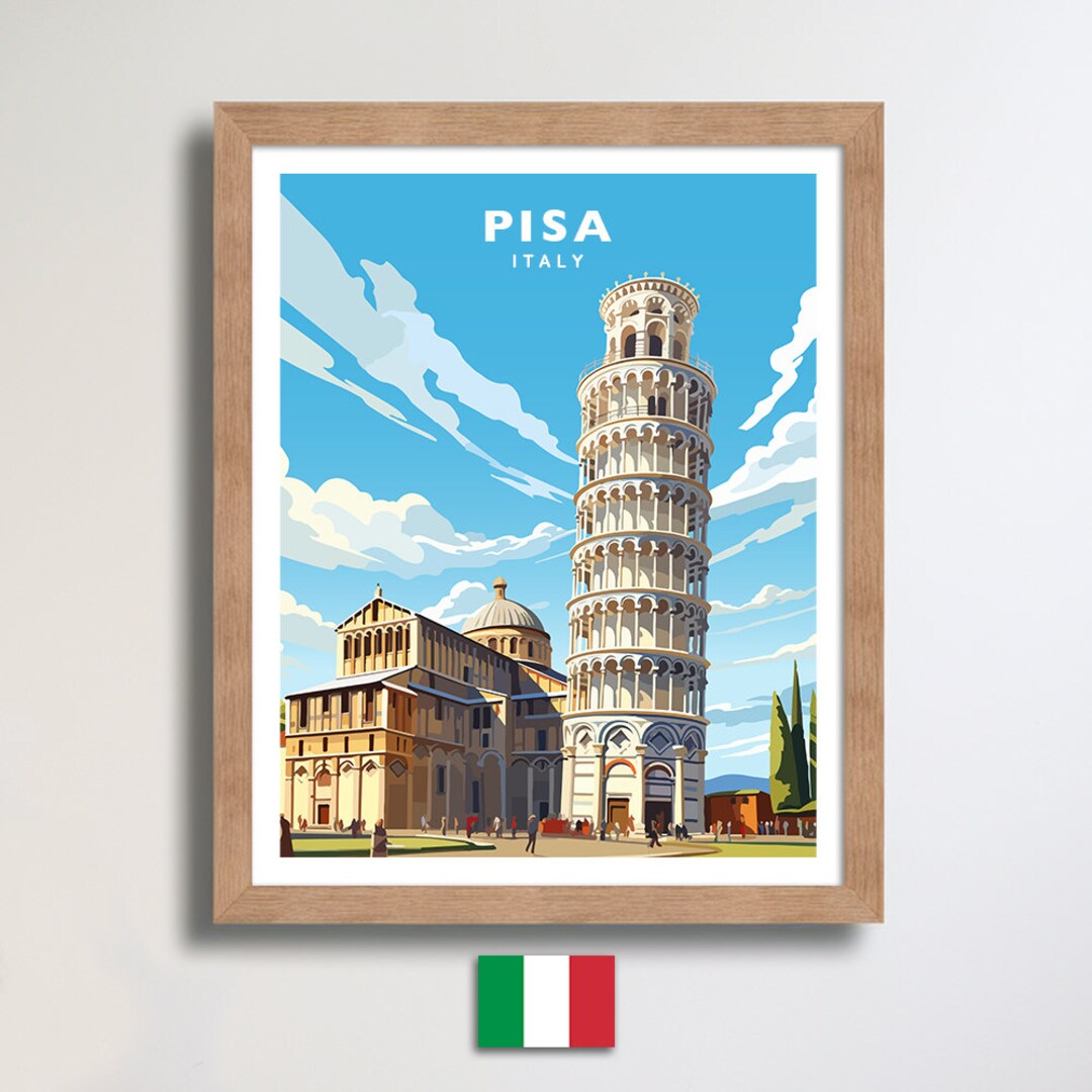 Pisa Italy Leaning Tower of Pisa Travel Wall Art Poster Print - Etsy