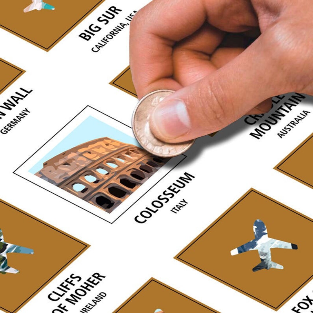 100 Greatest World Destinations Scratch off Travel Print by Mappinners ...