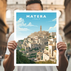 Matera Italy Travel Wall Art Poster Print - Etsy