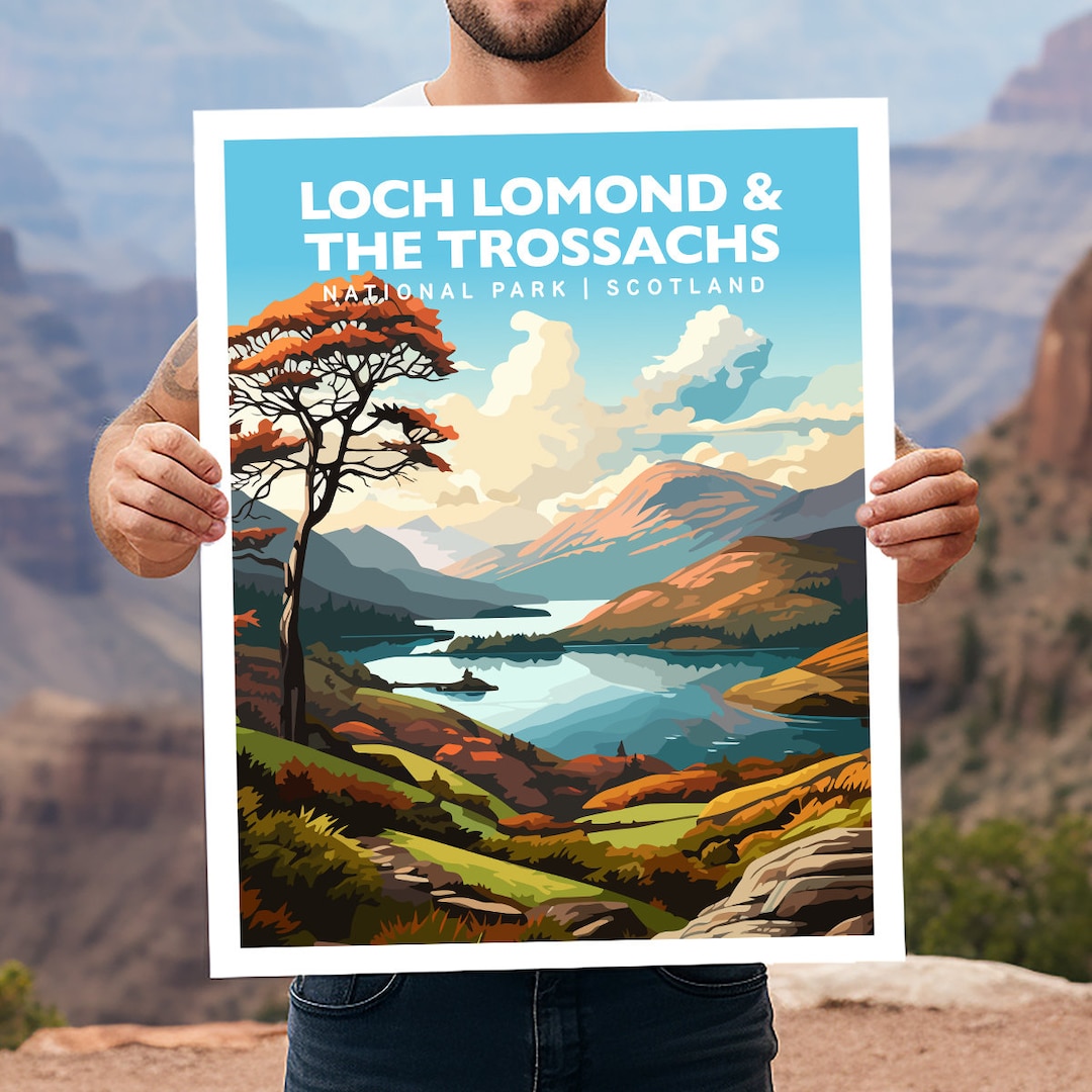 Loch Lomond and the Trossachs National Park Scotland UK Travel Wall Art ...