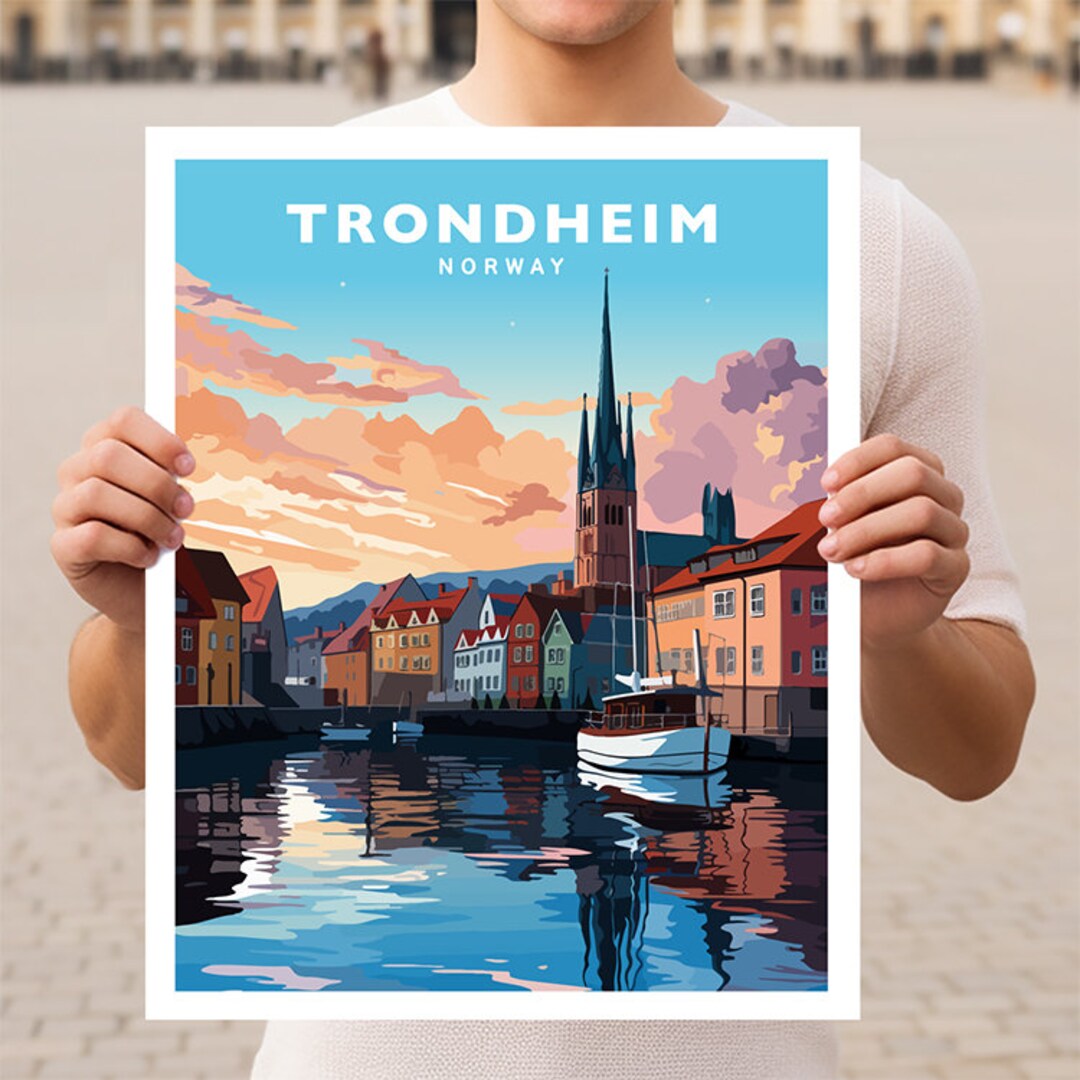 Trondheim Norway Travel Wall Art Poster Print - Etsy