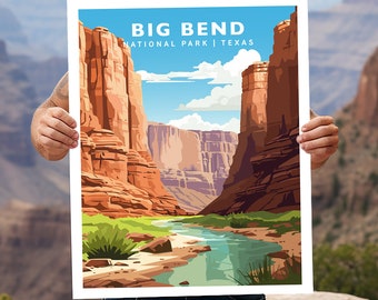Big Bend National Park Vintage Travel Poster by Kai Carpenter Anderson ...