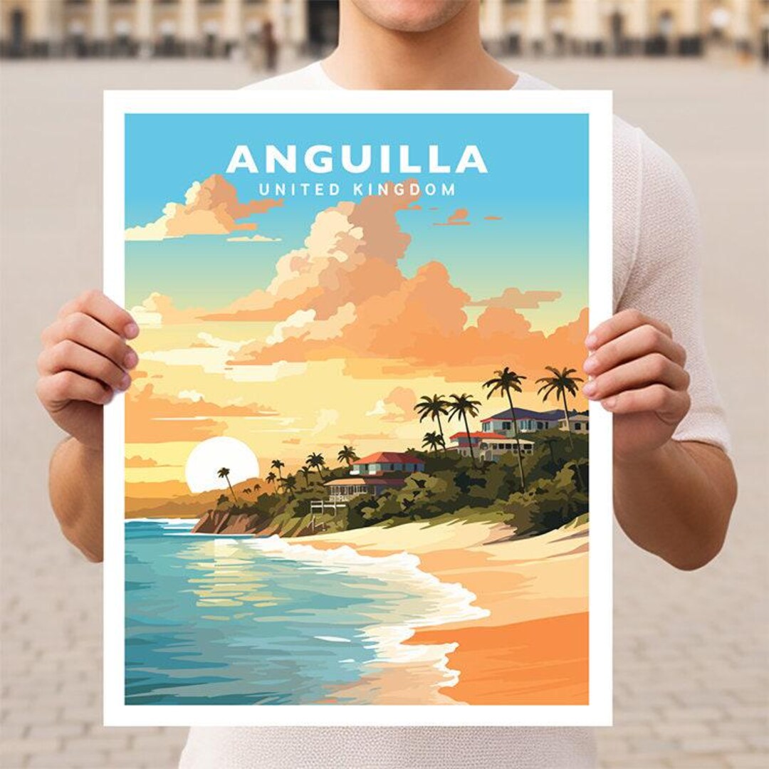 Anguilla UK British Caribbean Travel Wall Art Poster Print - Etsy