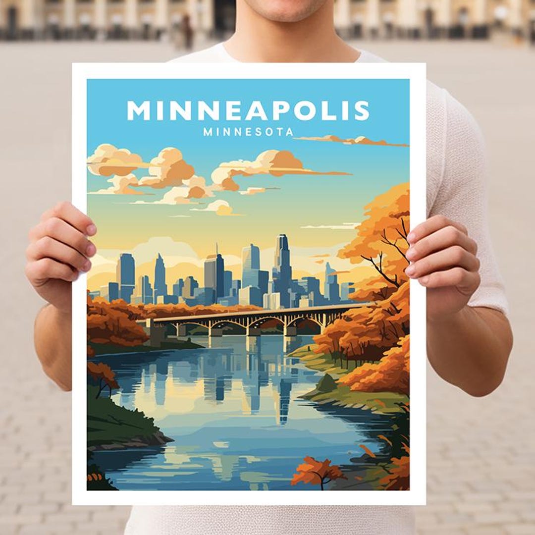Minneapolis Minnesota Travel Wall Art Poster Print - Etsy