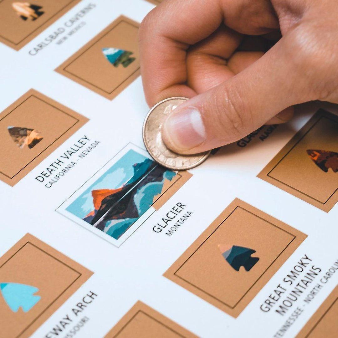 63 National Parks Scratch off Travel Print by Mappinners - Etsy