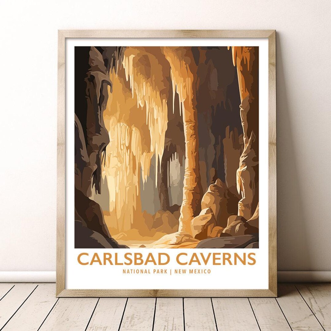 Carlsbad Caverns National Park New Mexico Travel Print Gift Hiking Wall ...