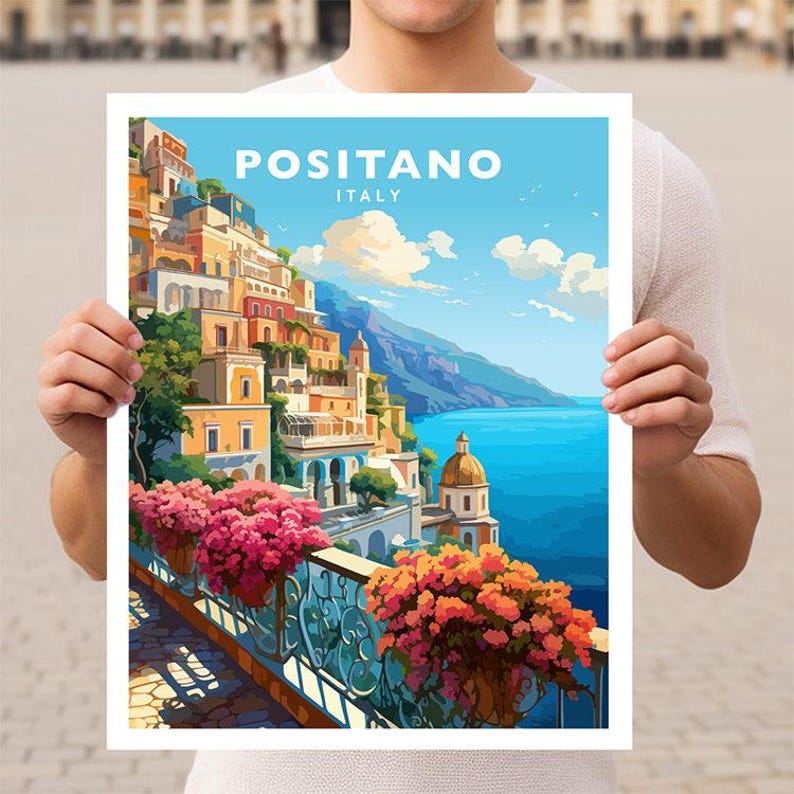 Positano Italy Amalfi Coast Travel Wall Art Poster Print - Etsy