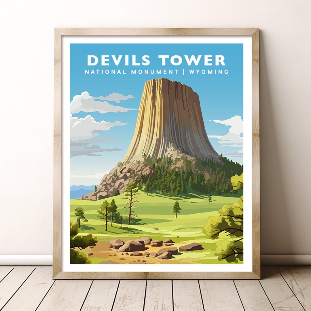 Devils Tower National Monument Wyoming Travel Wall Art Poster Print - Etsy