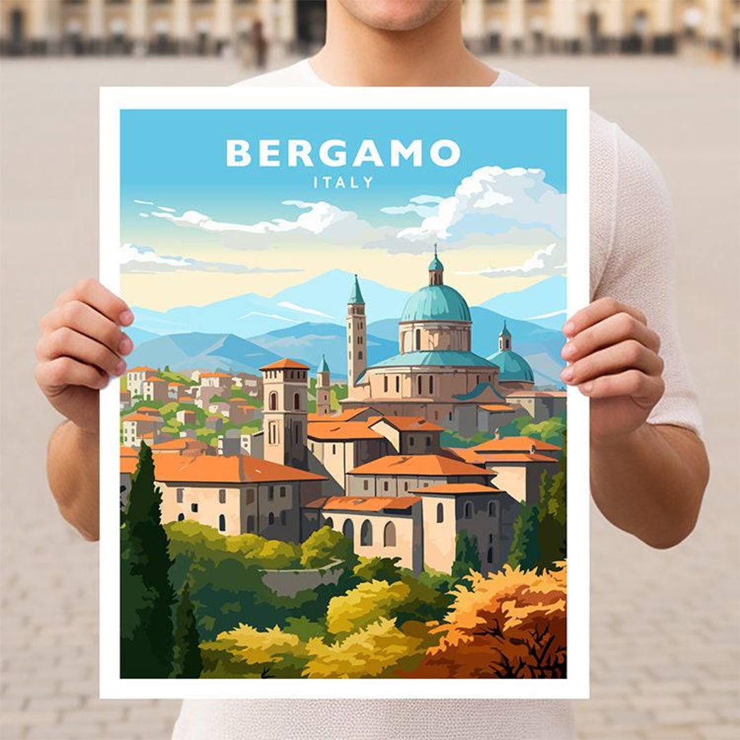 Bergamo Italy Travel Wall Art Poster Print - Etsy
