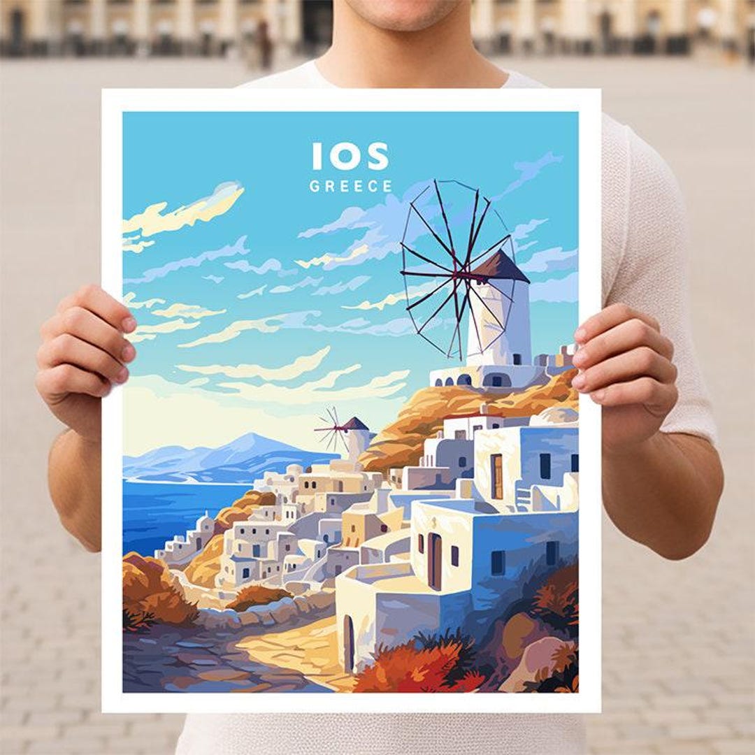 Ios Greece Travel Wall Art Poster Print - Etsy