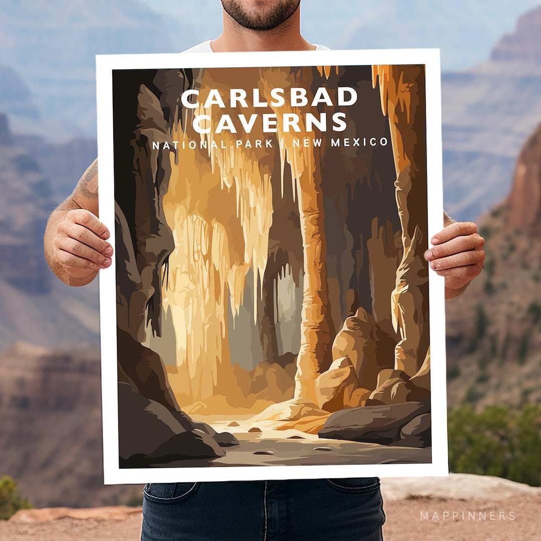 Carlsbad Caverns National Park New Mexico Travel Print Gift Hiking Wall ...