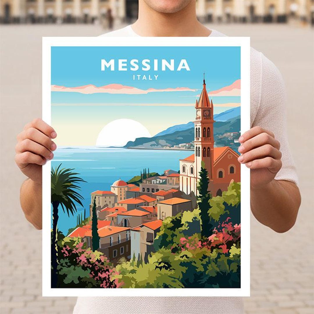 Messina Italy Sicily Travel Wall Art Poster Print - Etsy