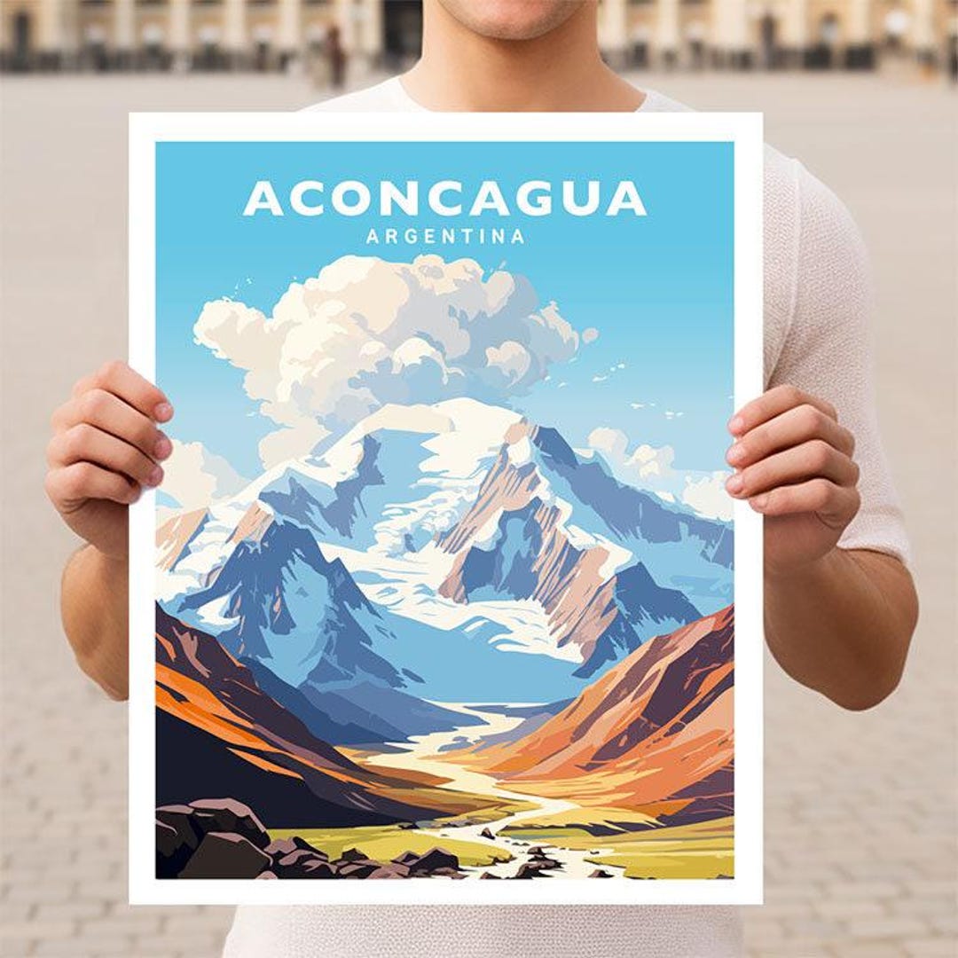 Aconcagua Argentina Andes Travel Wall Art Poster Print - Etsy