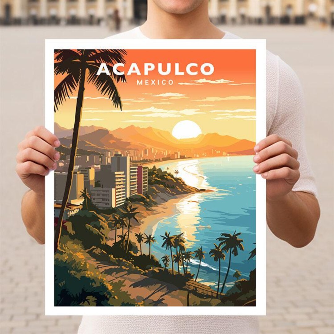 Acapulco Mexico Guerrero Travel Wall Art Poster Print - Etsy