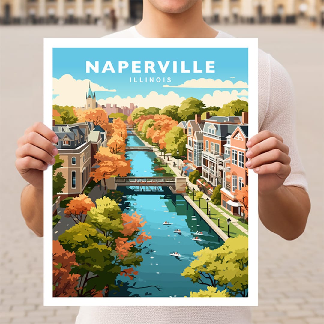 Naperville Illinois Travel Wall Art Poster Print - Etsy