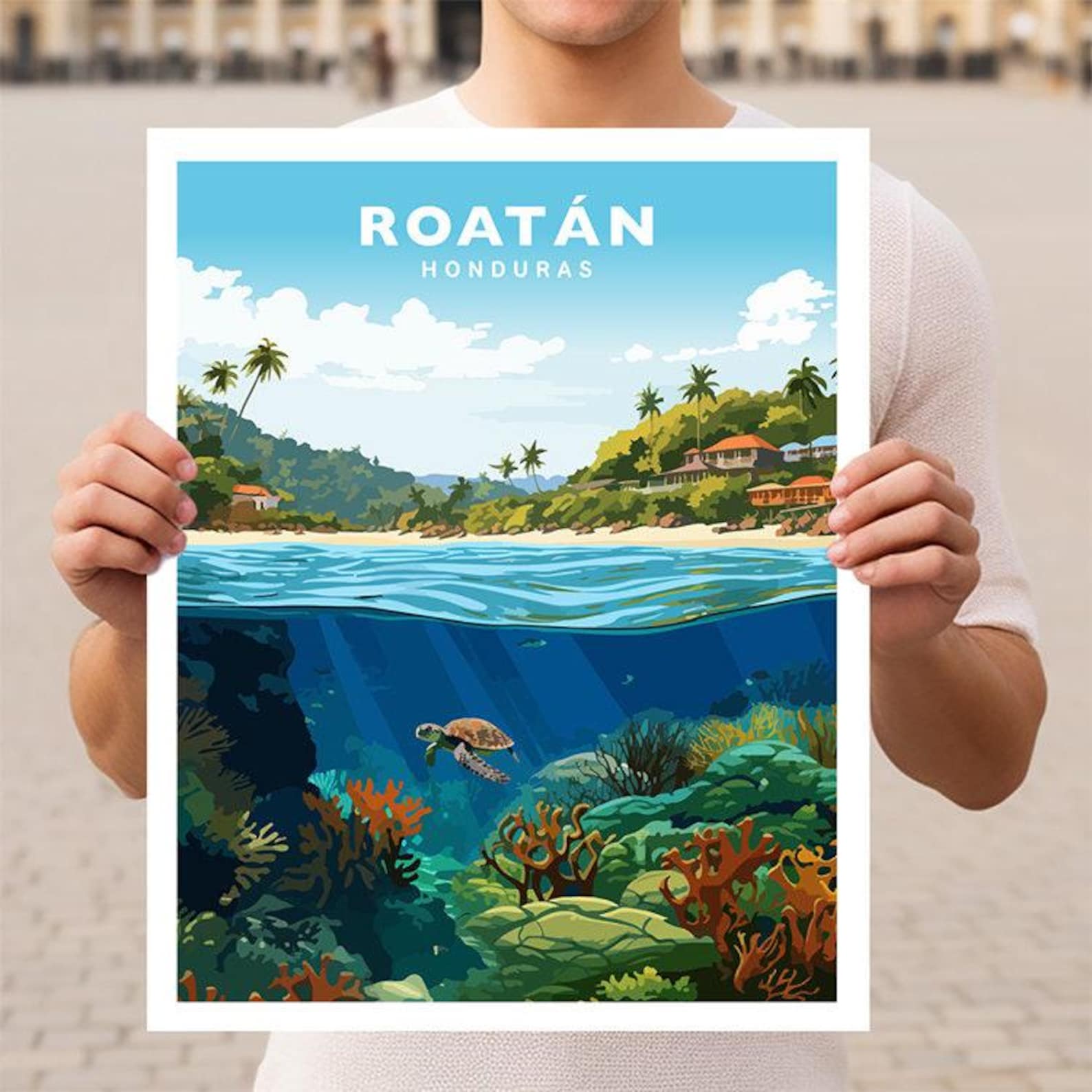 Roatán Honduras Roatan Travel Wall Art Poster Print - Etsy