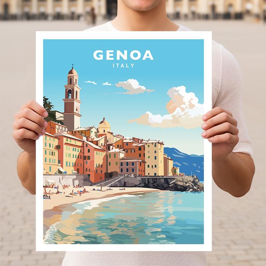 Genoa Italy Travel Wall Art Poster Print - Etsy