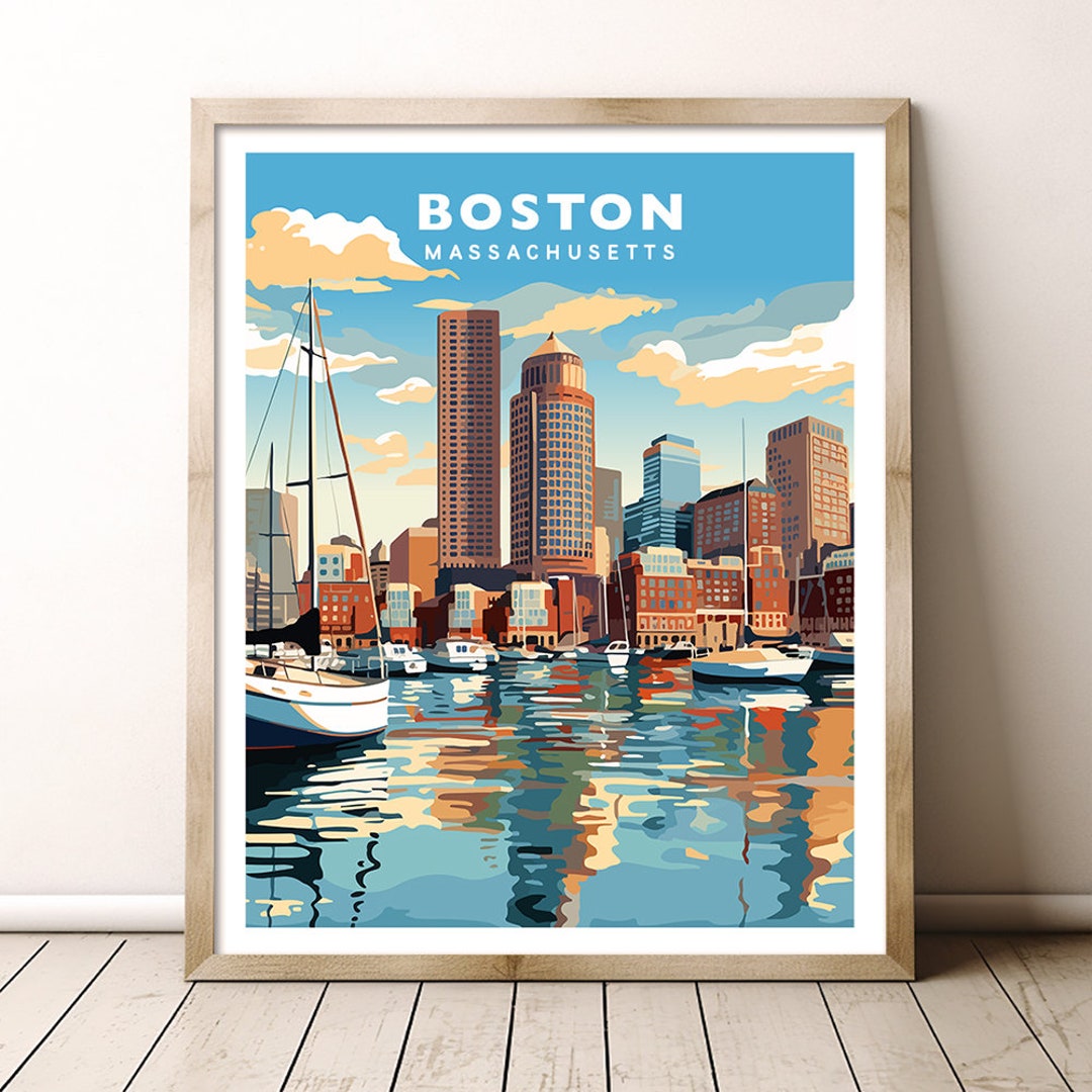 Boston Massachusetts Travel Wall Art Poster Print - Etsy