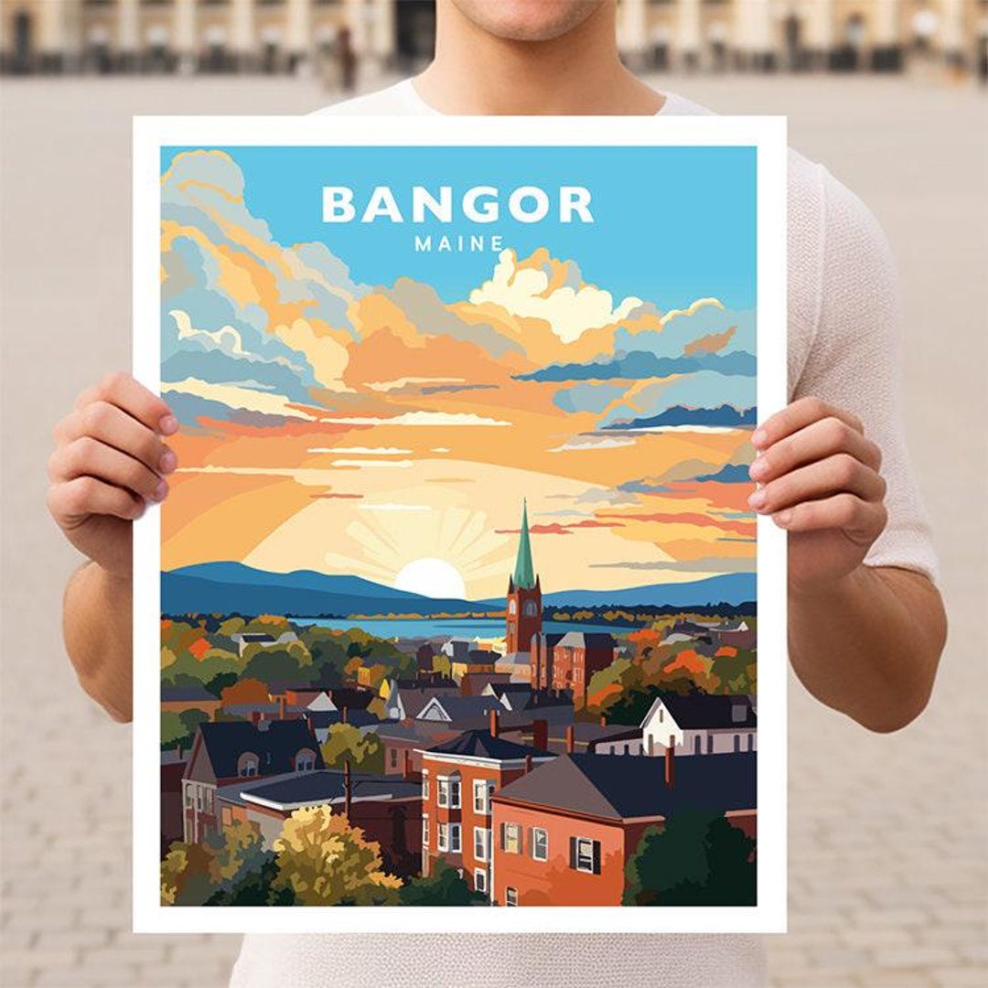 Bangor Maine Travel Wall Art Poster Print - Etsy
