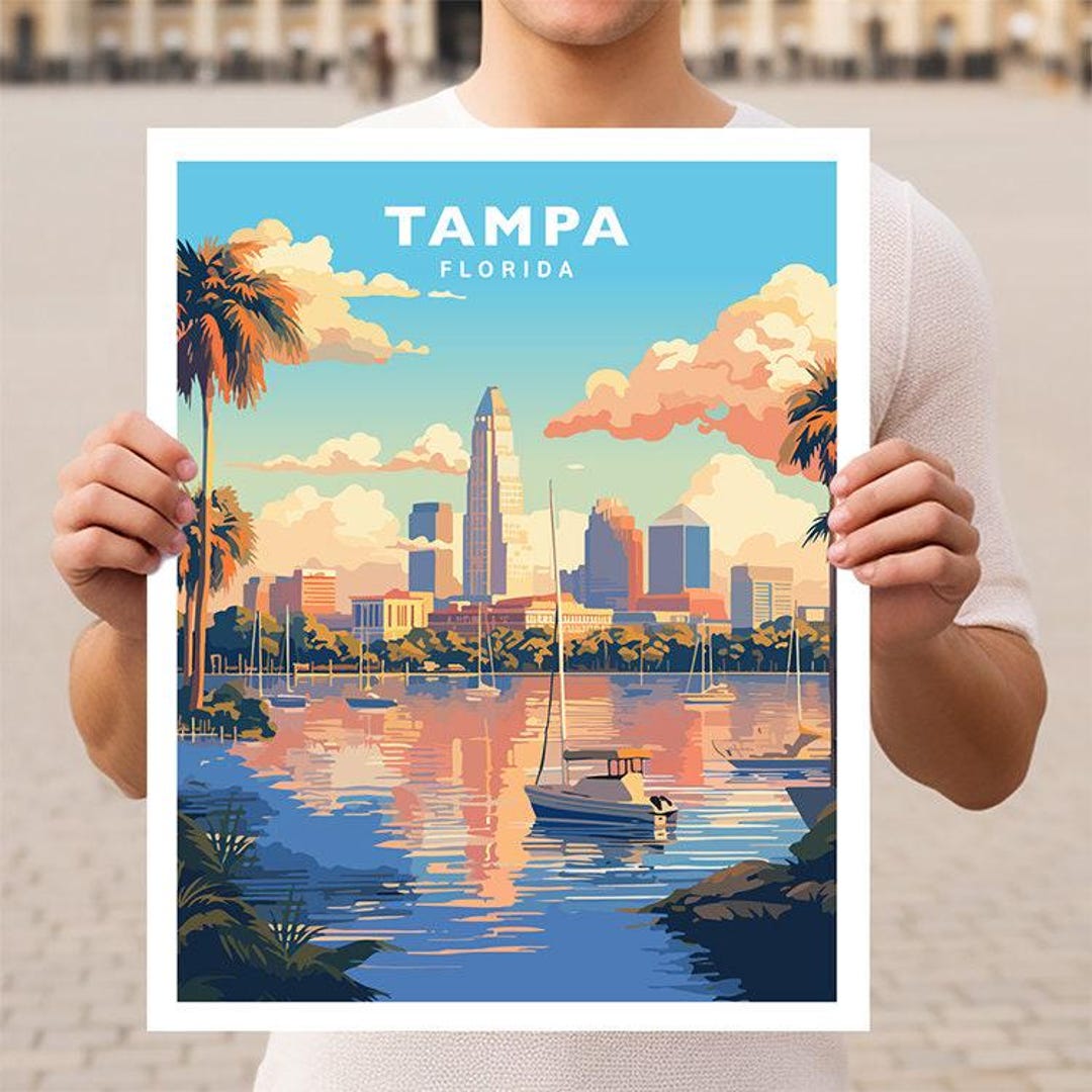 Tampa Florida Travel Wall Art Poster Print - Etsy