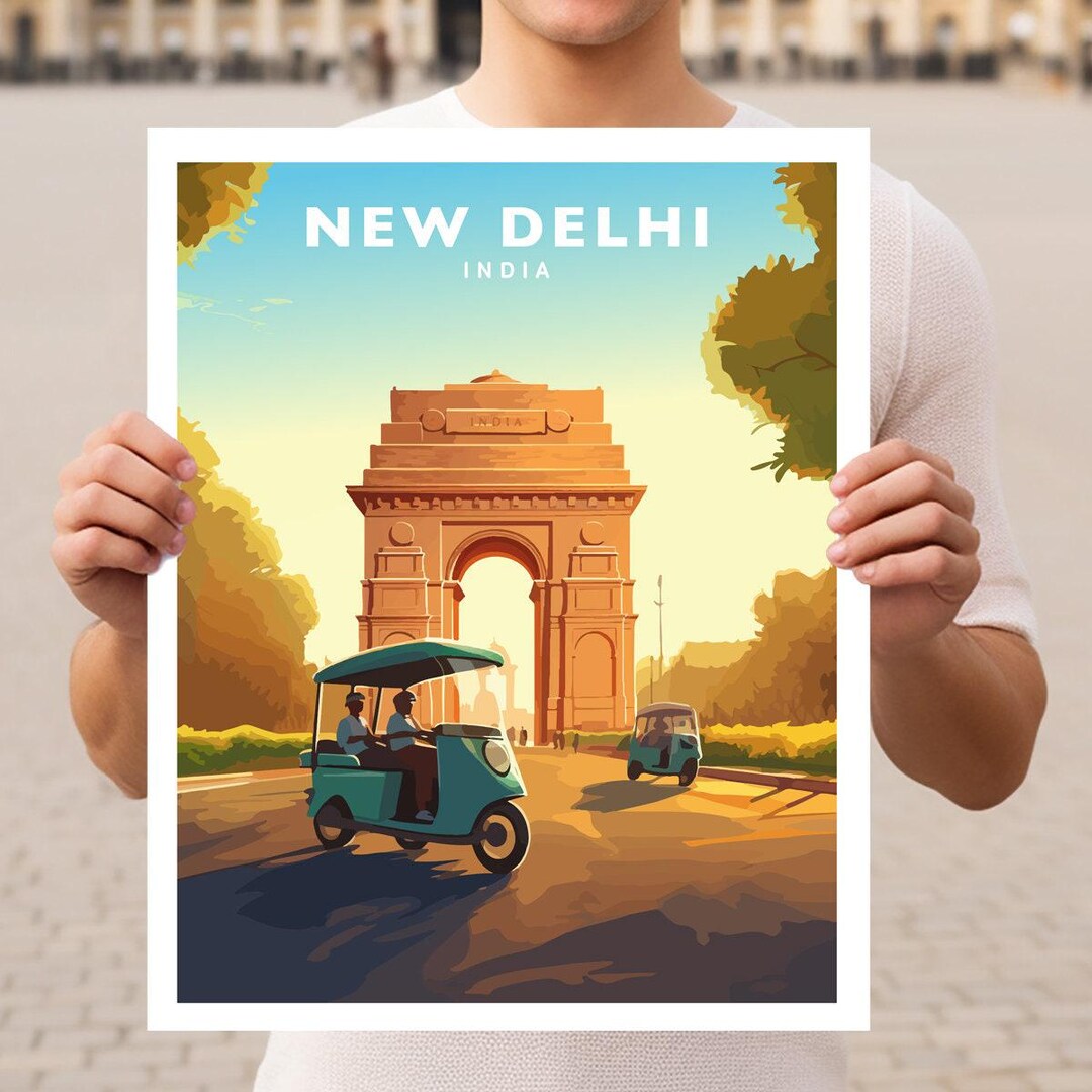 New Delhi India Travel Wall Art Poster Print - Etsy