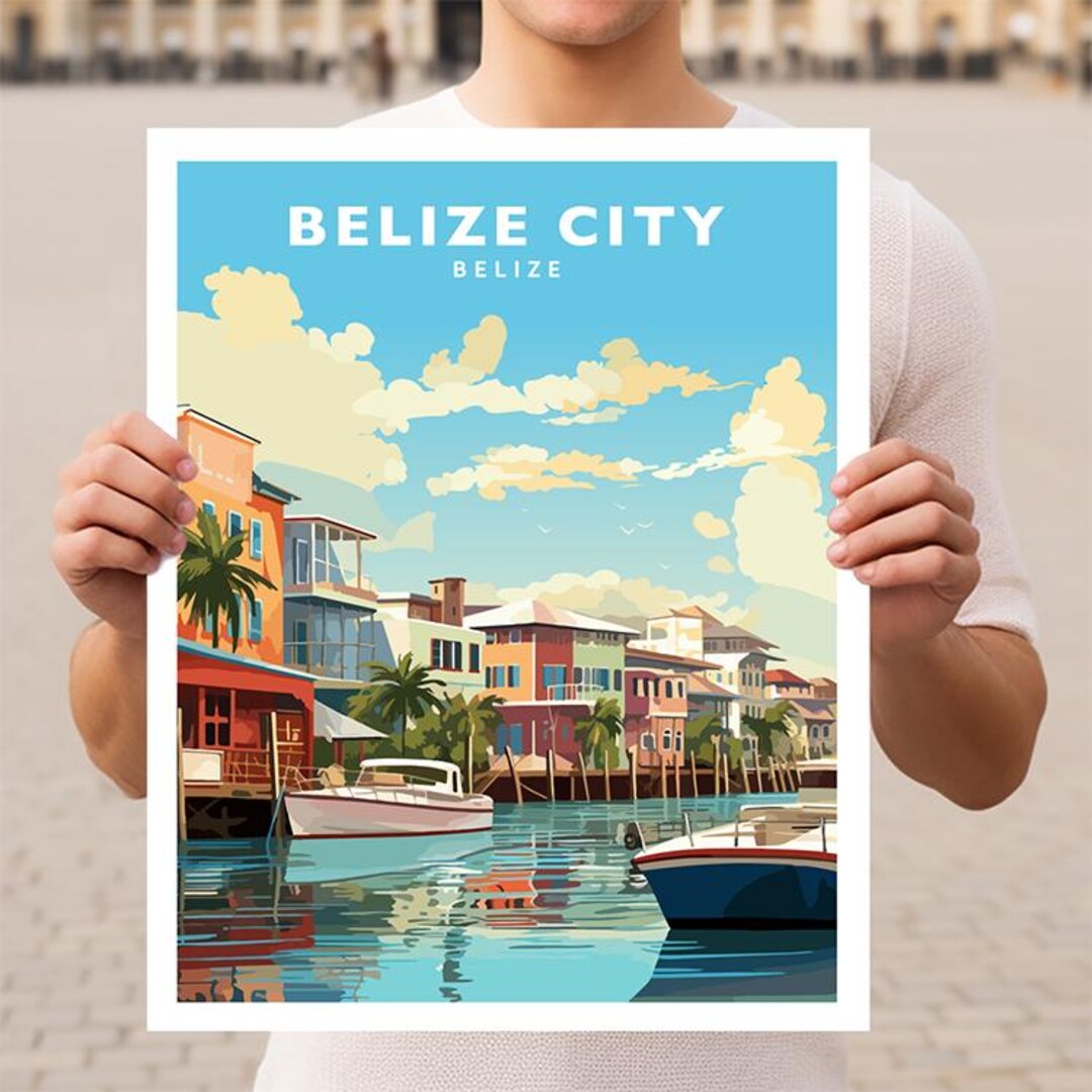 Belize City Belize Travel Wall Art Poster Print - Etsy