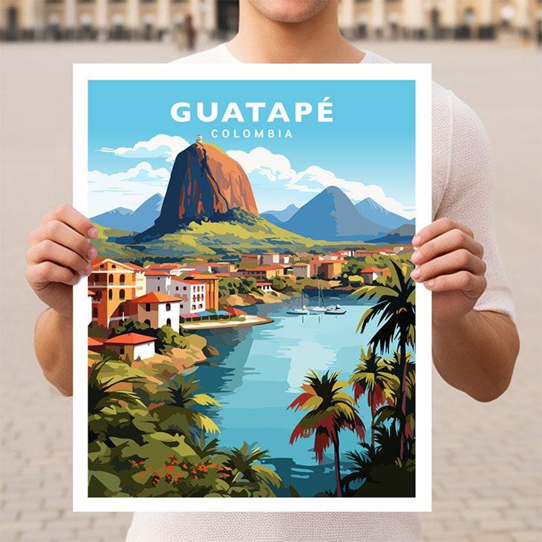 Guatapé Colombia Rock of Guatape Stone of El Peñol Travel Wall Art ...