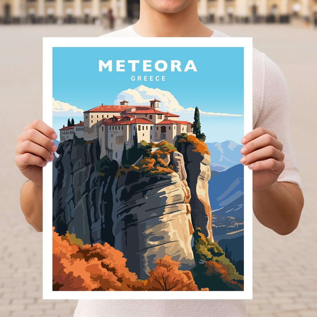 Meteora Greece Travel Wall Art Poster Print - Etsy