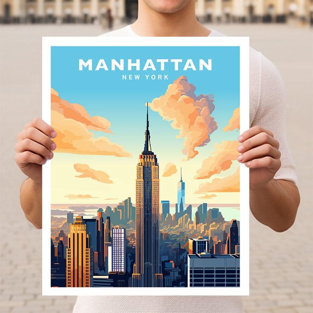 Manhattan New York City New York Travel Wall Art Poster Print - Etsy