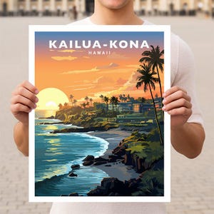 Kailua-kona Hawaii Travel Wall Art Poster Print - Etsy