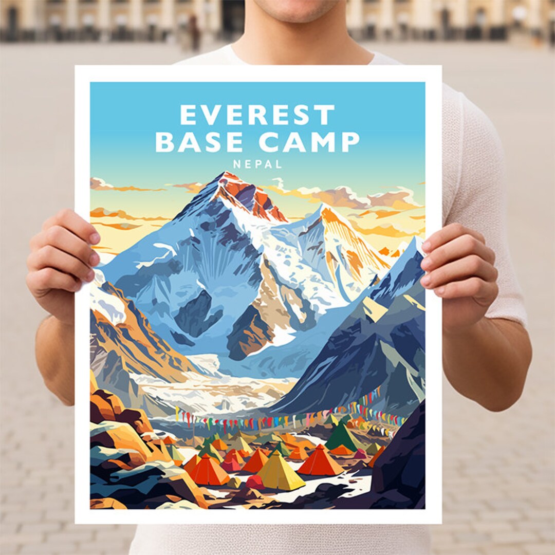 Everest Base Camp Nepal Travel Wall Art Poster Print - Etsy