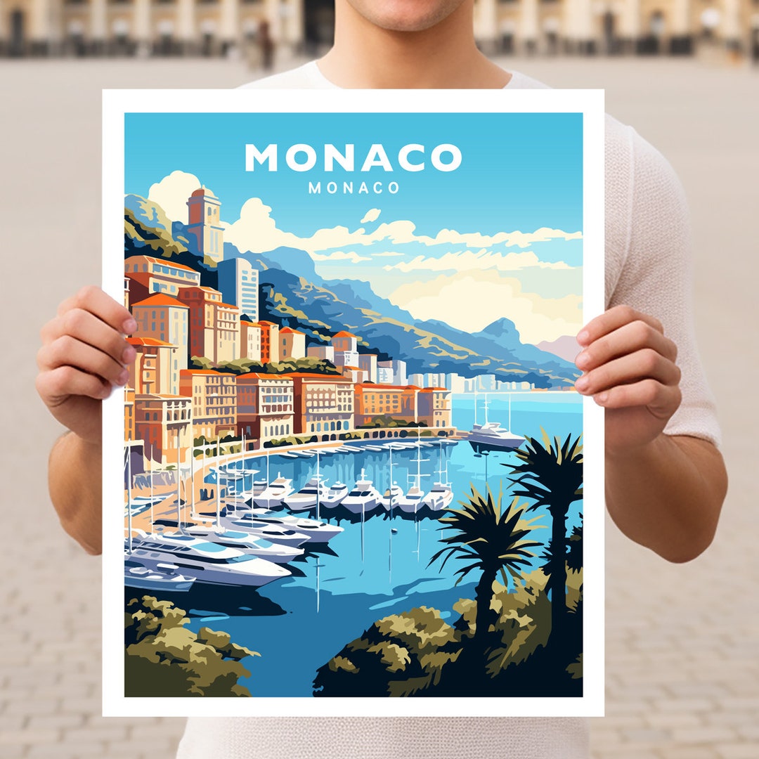 Monaco Travel Wall Art Poster Print - Etsy