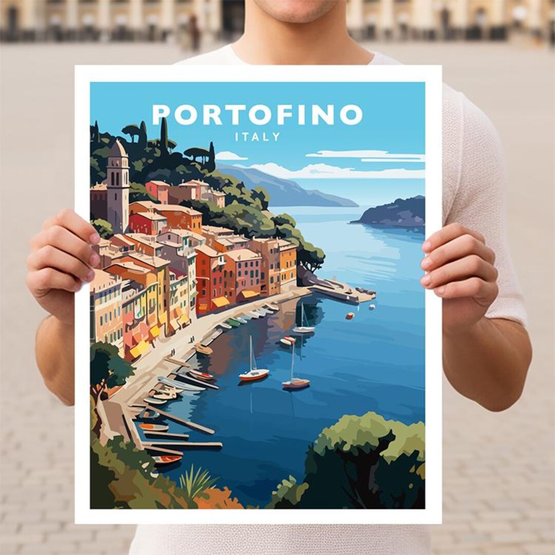 Portofino Italy Italian Riviera Travel Wall Art Poster Print - Etsy