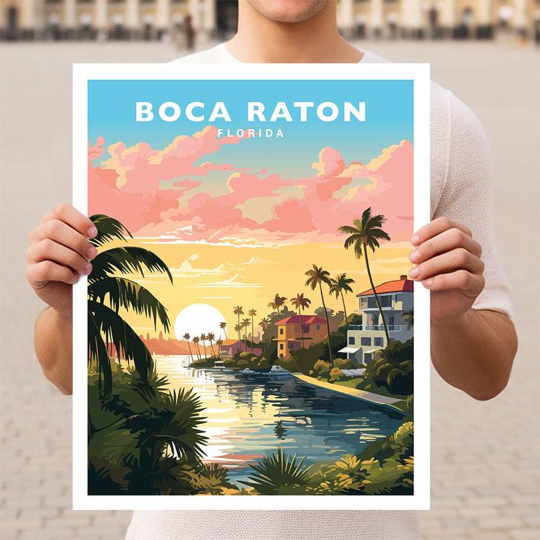 Boca Raton Florida Travel Wall Art Poster Print - Etsy