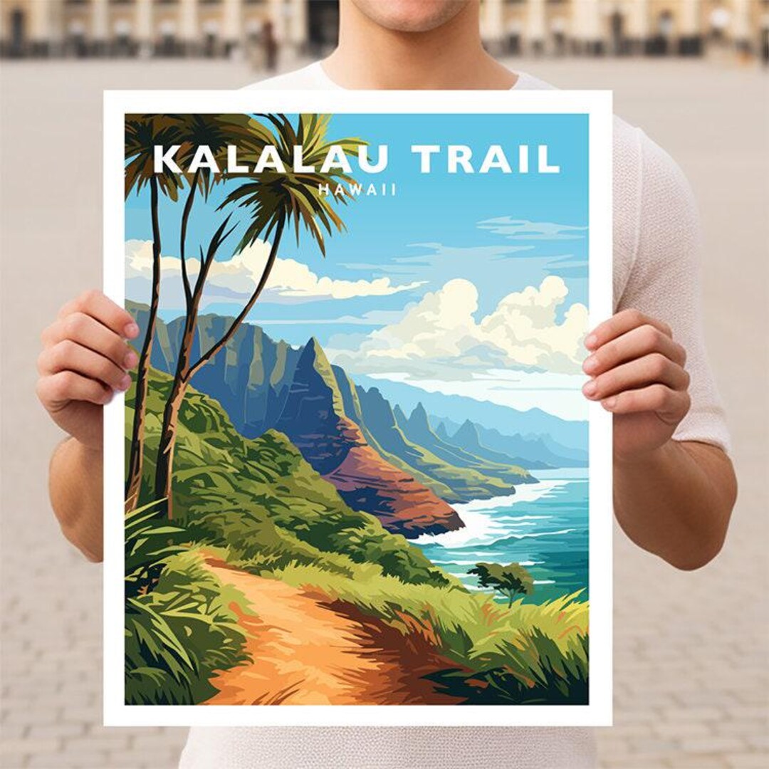 Kalalau Trail Na Pali Coast Hawaii Kauai Travel Wall Art Poster Print ...