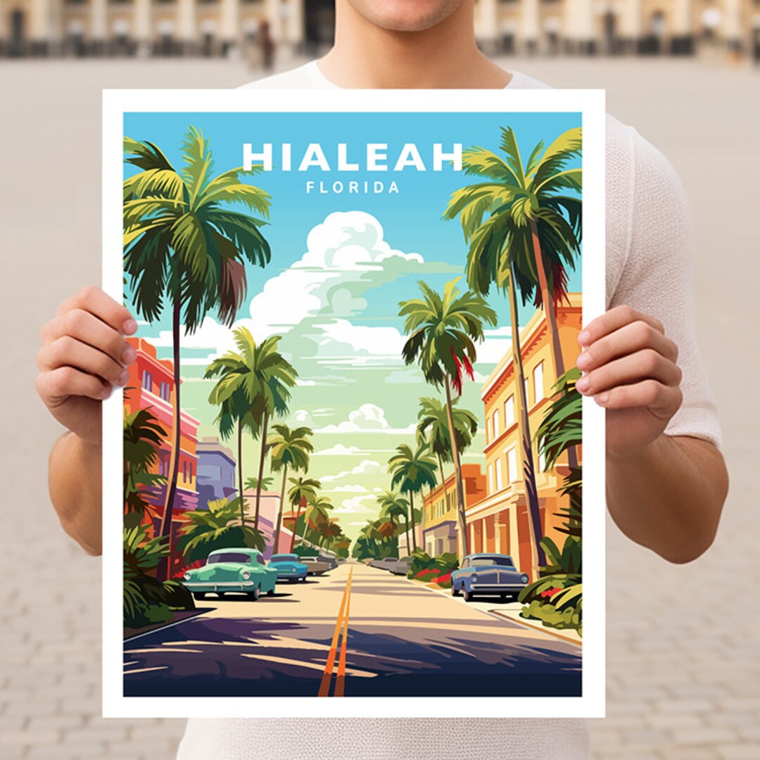 Hialeah Florida Travel Wall Art Poster Print - Etsy