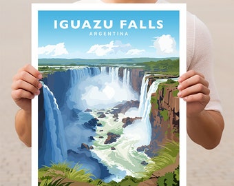 Iguazu Falls Travel Print Wall Art Iguazu Falls Argentina City ...