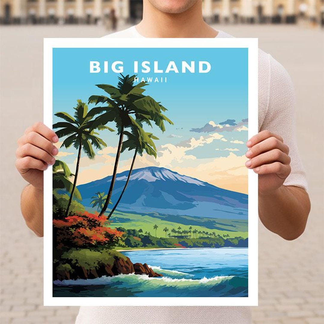 Big Island Hawaii Travel Wall Art Poster Print - Etsy